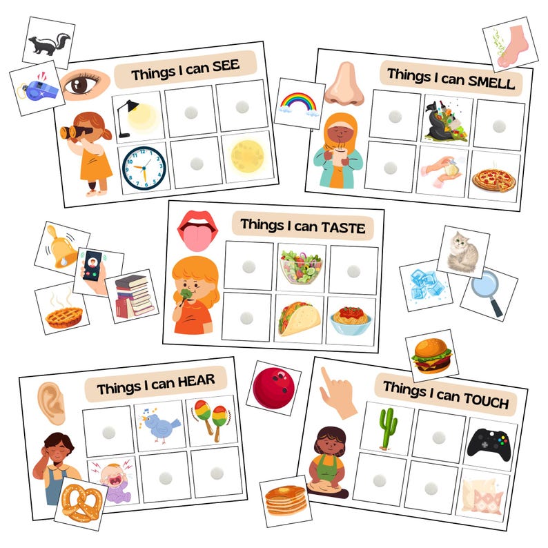 5 Senses Sorting Mats: Inclusive Learning Activity (PDF Pattern) - Etsy