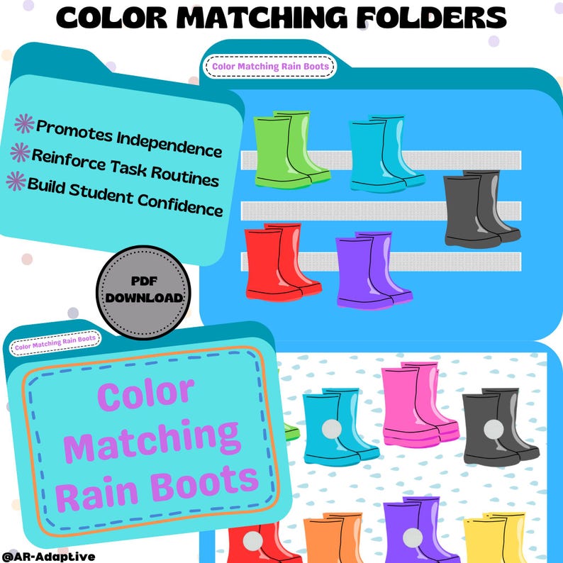 Color Matching File Folder Games: Autism & Special Education (digital ...