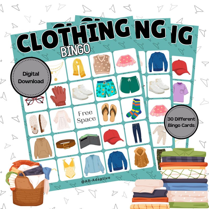 Winter Clothing Bingo - Etsy