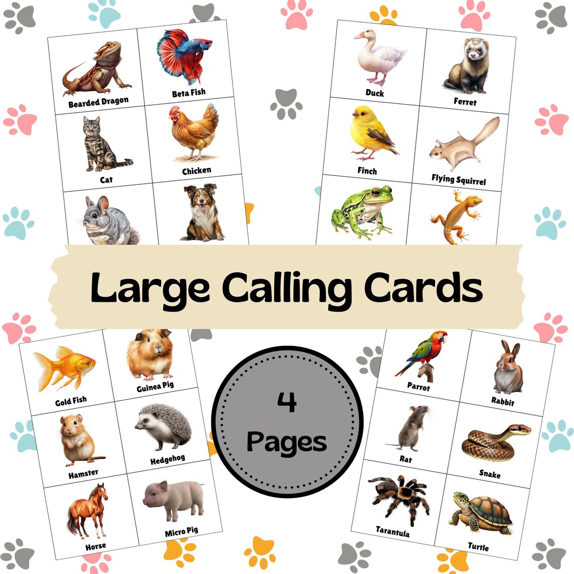 Printable Pets Bingo Game | Educational Animal Activity for Kids ...