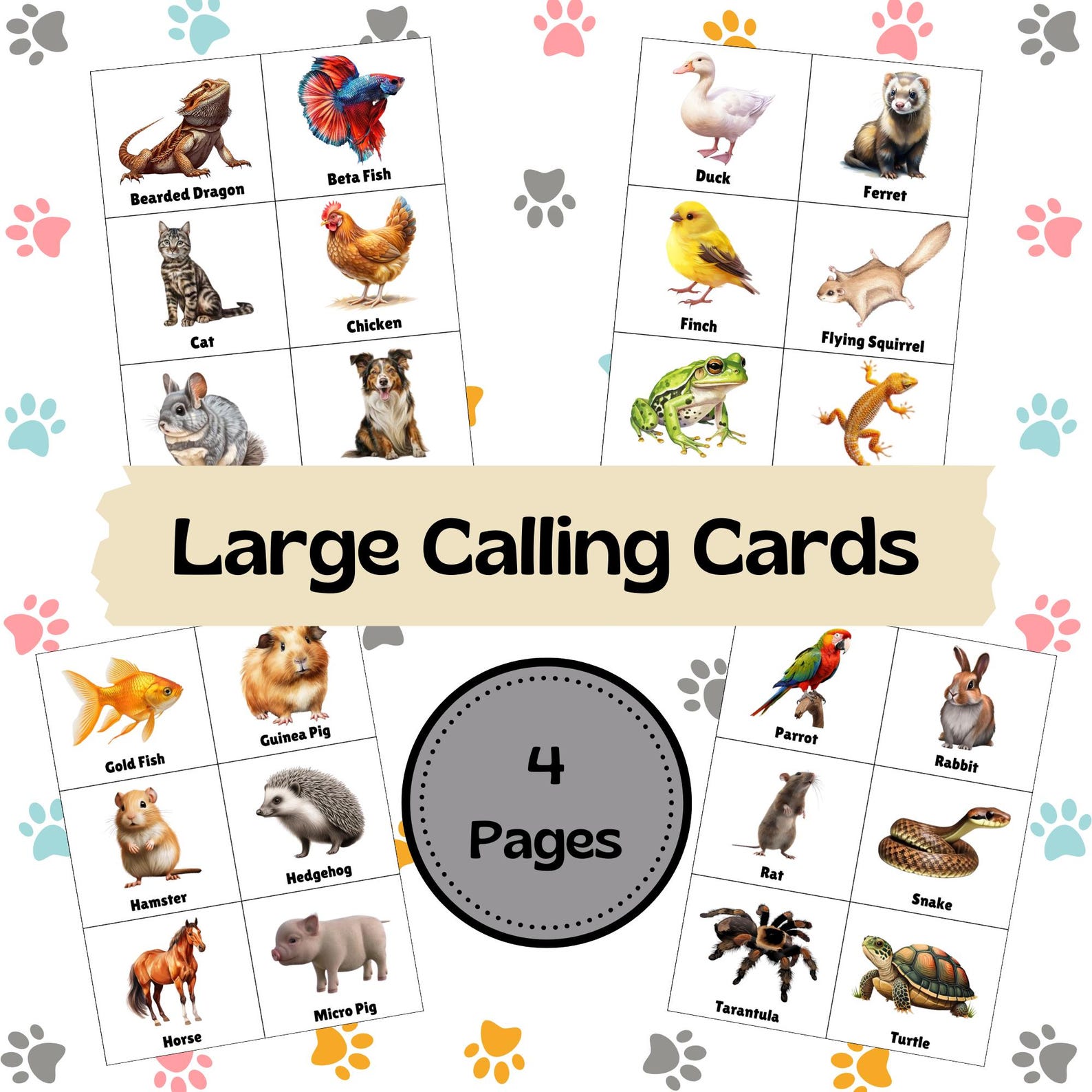 Printable Pets Bingo Game | Educational Animal Activity for Kids ...