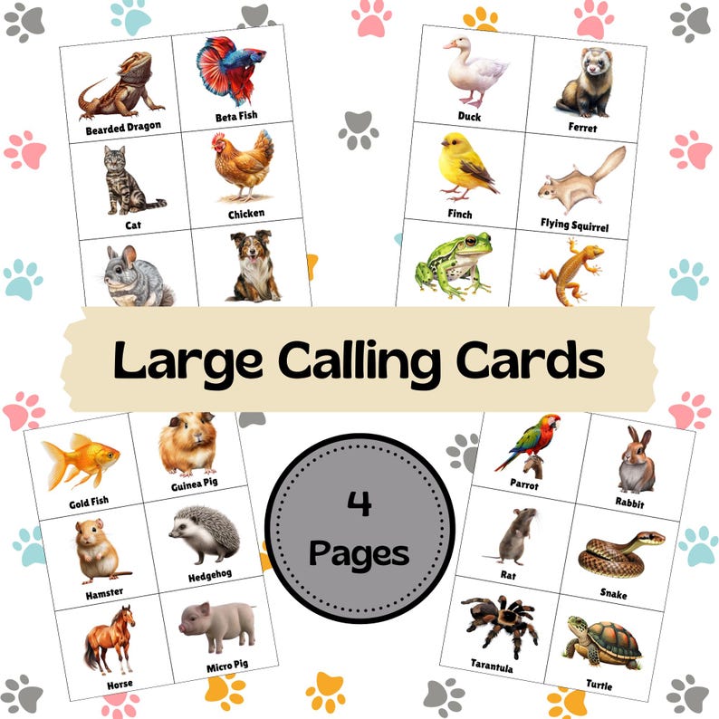 Printable Pets Bingo Game | Educational Animal Activity for Kids ...