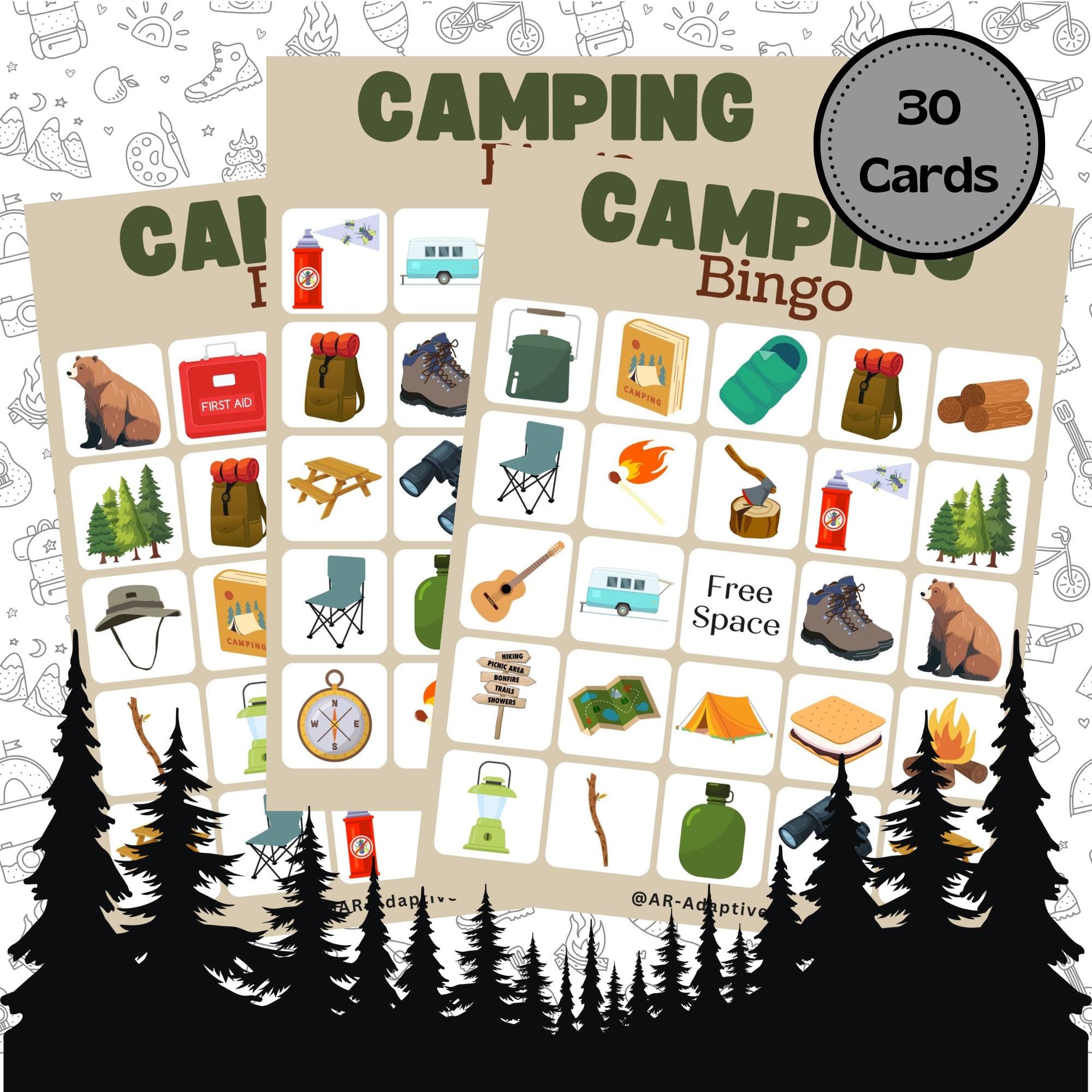 Camping Bingo Game, Camping Classroom Activity, Inclusive Camp Bingo ...