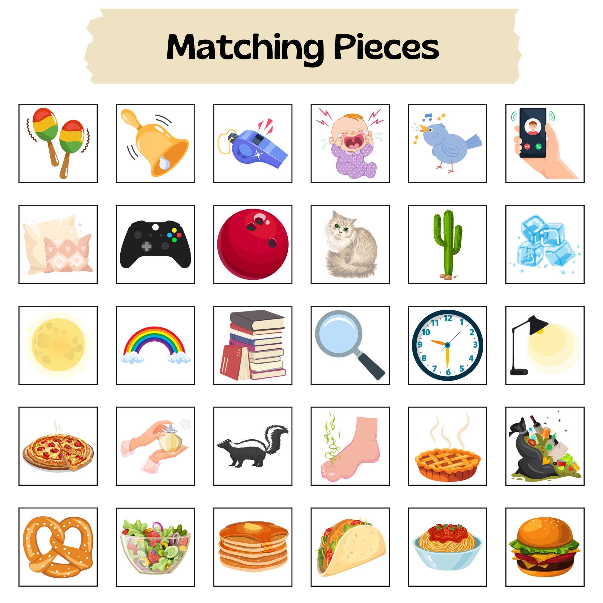 5 Senses Sorting Mats: Inclusive Learning Activity (PDF Pattern) - Etsy