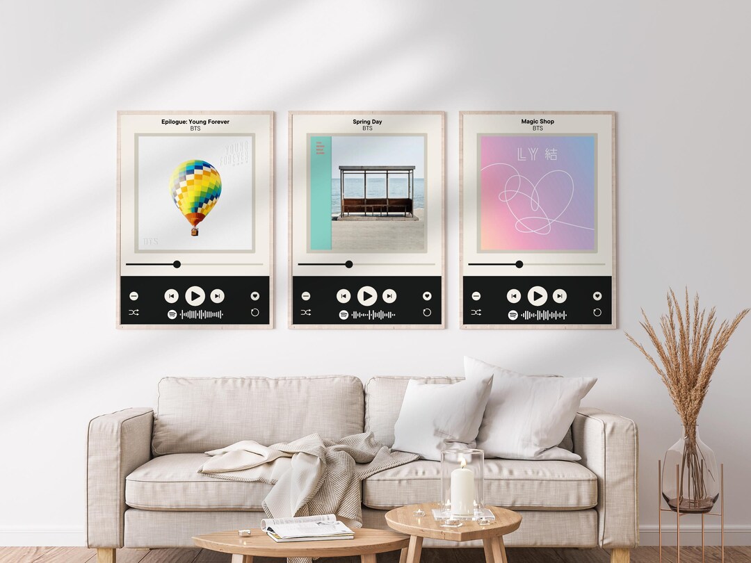 BTS Album Cover Spotify Player Wall Art | Minimalist Digital Prints ...