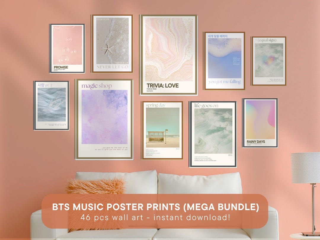 BTS Mega Bundle Lyrical Wall Art | Subtle Kpop Digital Print ...