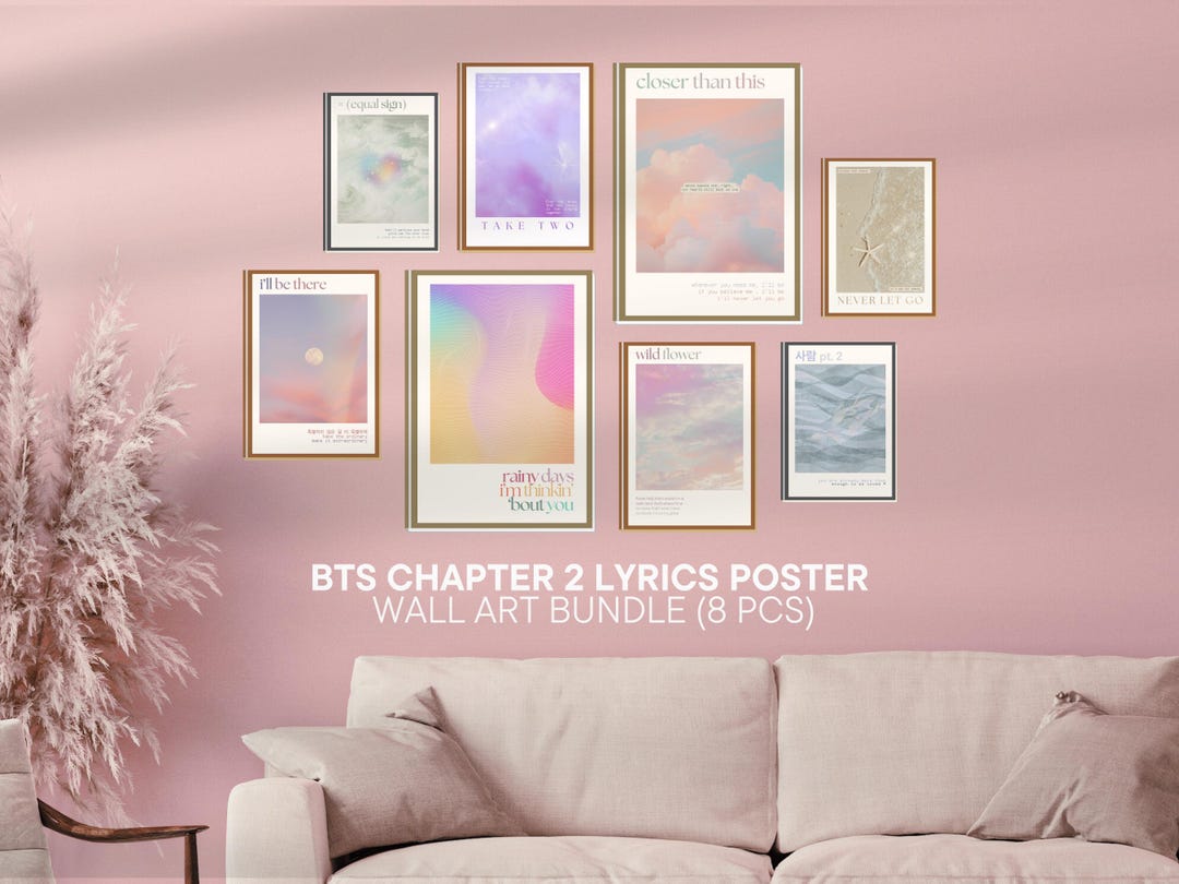 BTS Chapter Two Songs Wall Art Prints Bundle | Minimalist Lyric Posters ...