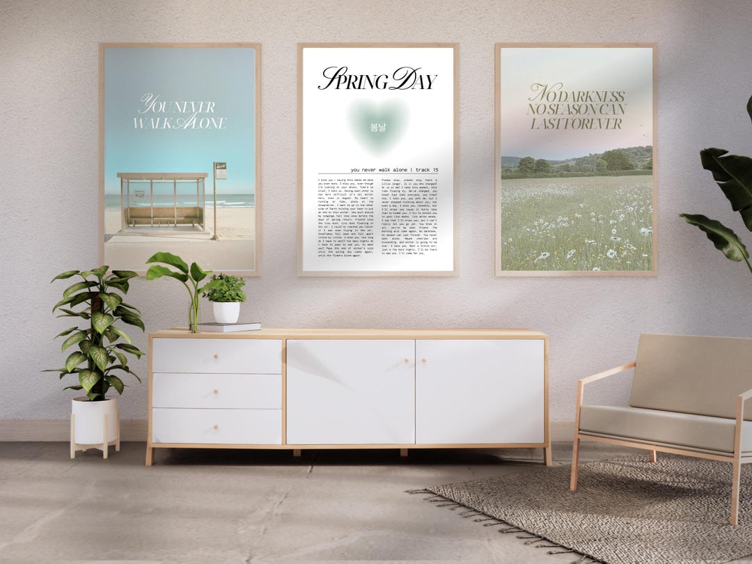 Impresión de letra de BTS Spring Day / Póster de arte de pared de K-pop ...