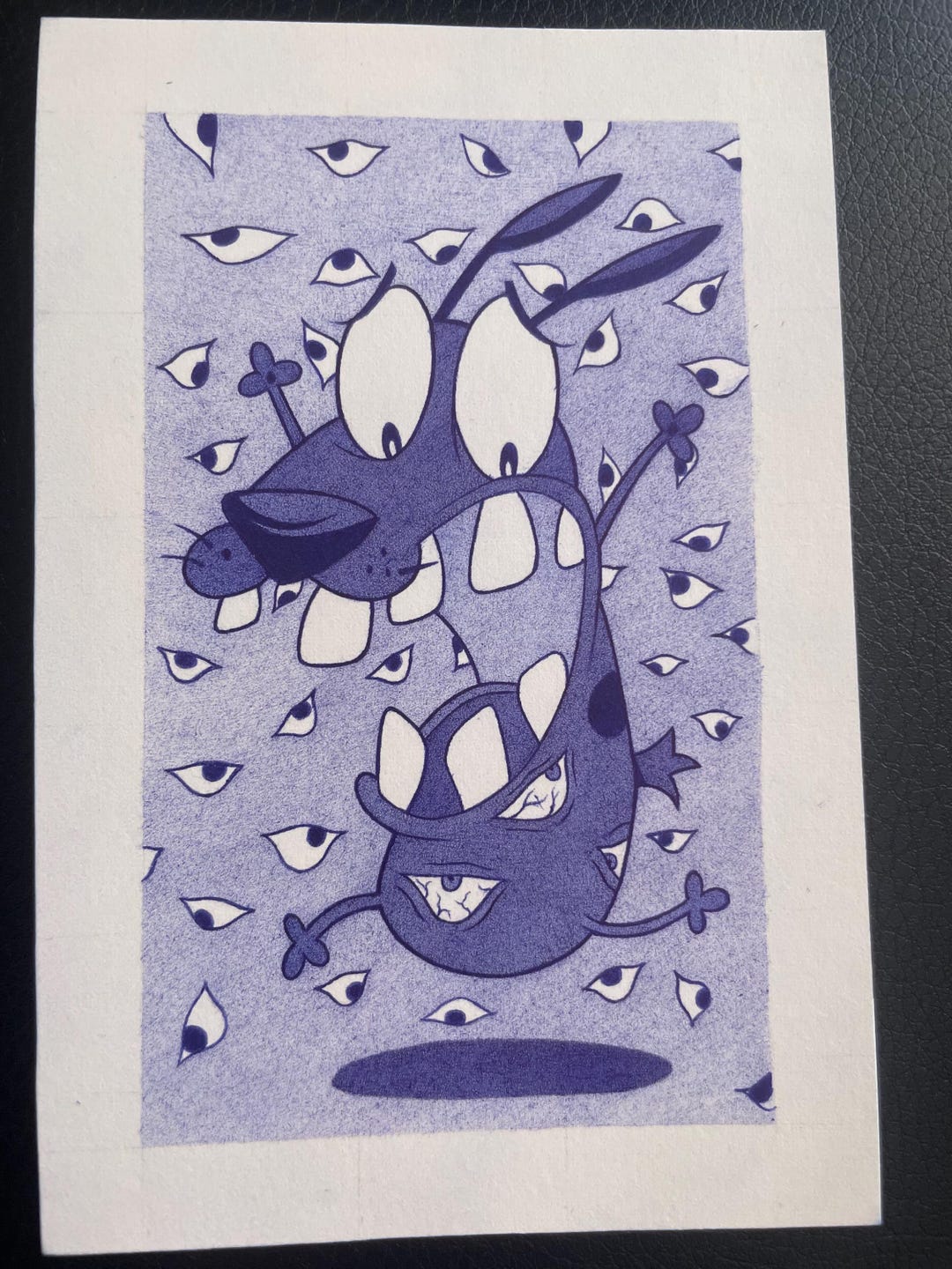 Courage the Cowardly Dog, Pen Drawing - Etsy