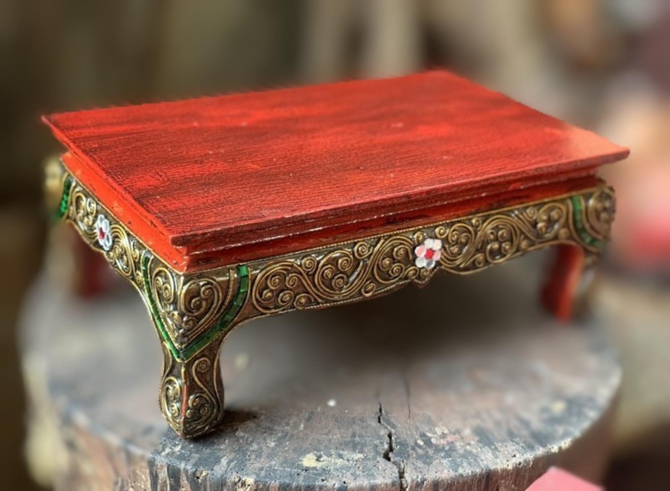 Thai Traditional Wooden Buddha Altar Table With Decorative Mosaic ...