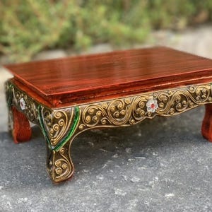 Thai Traditional Wooden Buddha Altar Table With Decorative Mosaic ...