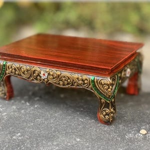 Thai Traditional Wooden Buddha Altar Table With Decorative Mosaic ...