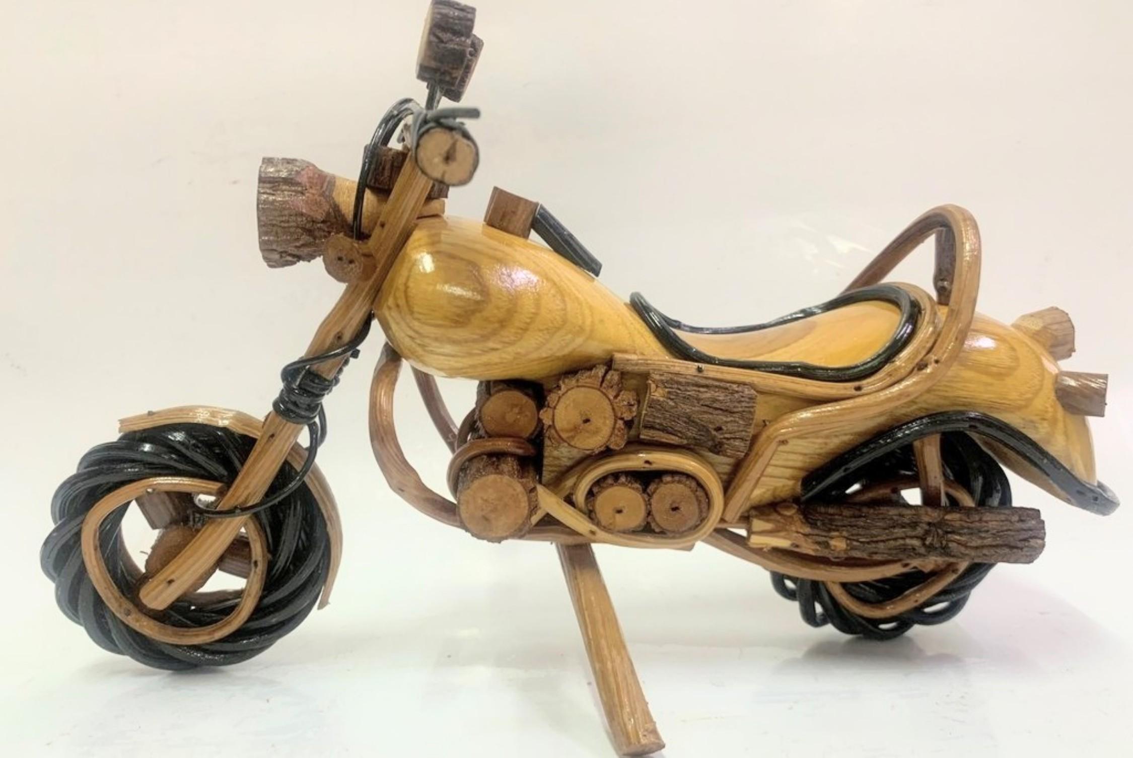 Handcrafted Wooden Motorcycle Model - Classic Chopper Style - Etsy