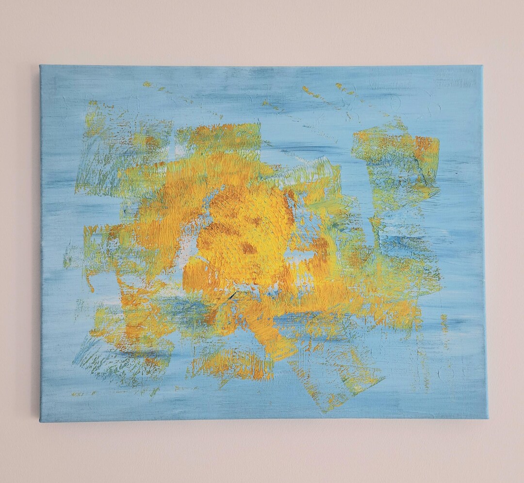 Stylized Physical Map Land and Sea Abstract Acrylic Painting 40 X 50 Cm ...