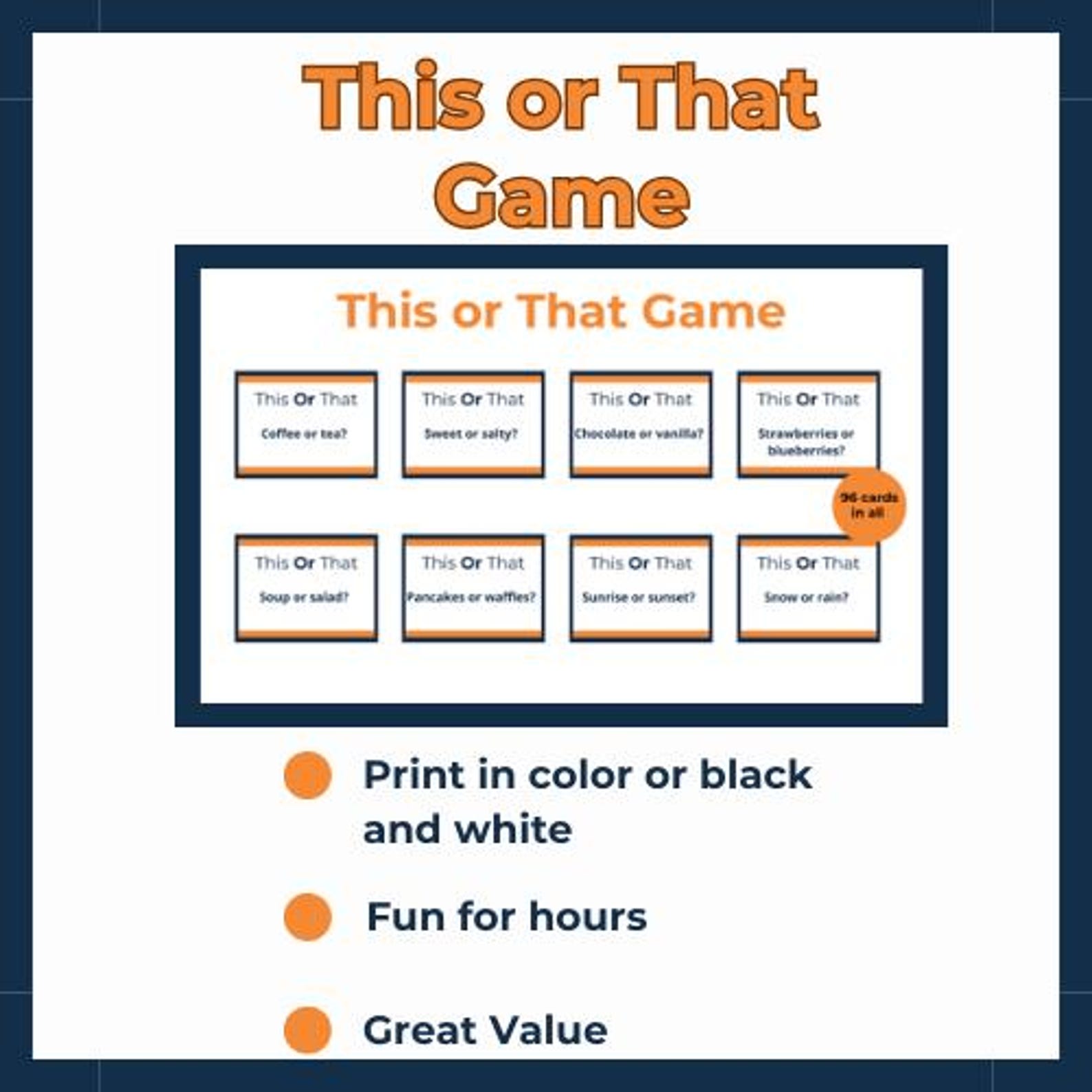 This or That Card Game- for People With Early to Middle Stage Dementia ...