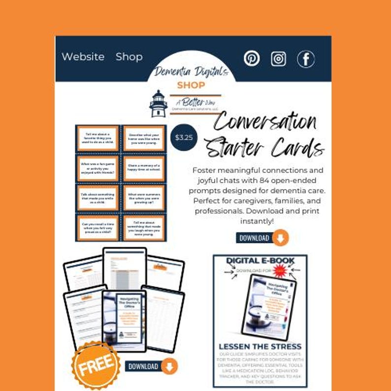 Conversation Starter Cards for Dementia Care - Etsy