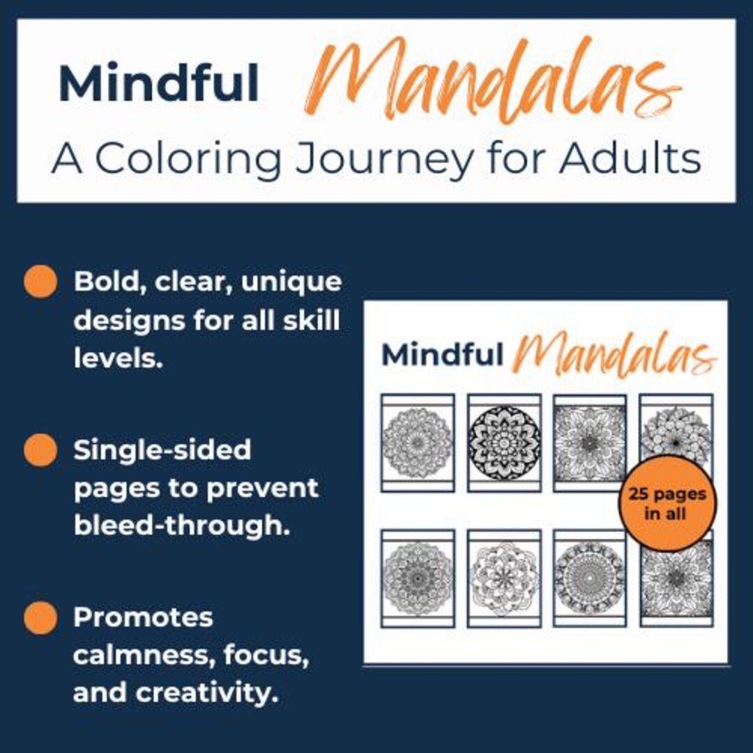 Mindful Mandalas- A Coloring Journey for Adults- A Relaxing Activity ...
