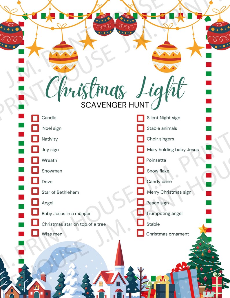 Christmas Scavenger Hunt Printable Holiday Activity for Kids & Families ...