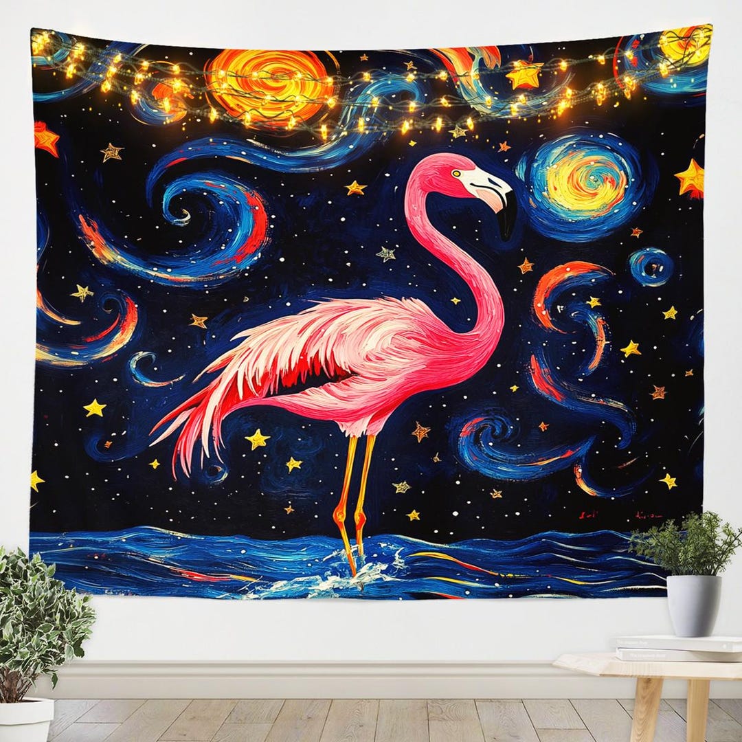 Pink Flamingo Tapestry, Tropical Animal Flamingo Wall Blanket for Kids ...