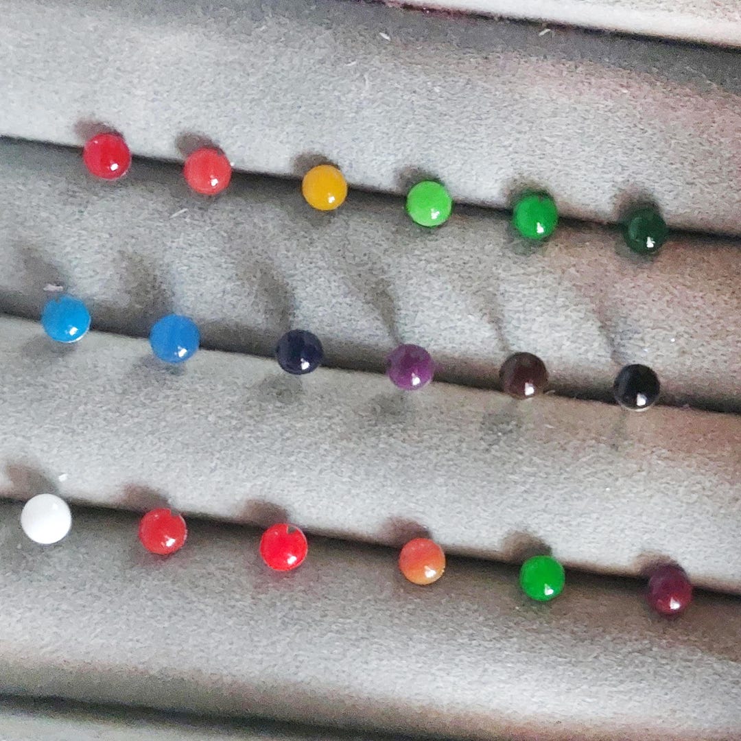 Single-color Stud Earrings, 4, 6, or 8 Mm Sizes Available; Nickel-free ...