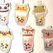 Set of 6 Cute Boba Tea Magnets 2.5 Inches for School Lockers, Fridge or ...