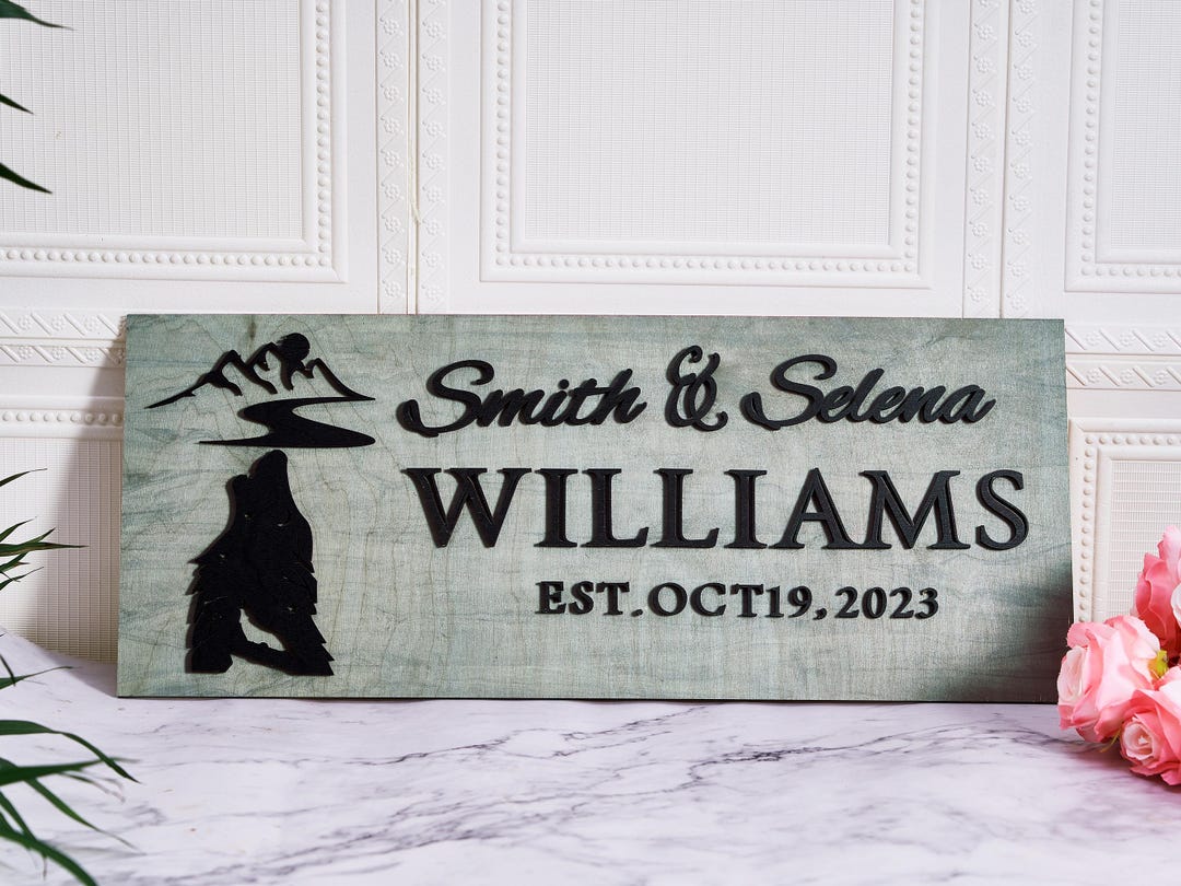 Custom 3D Sign Wood Sign, Tree Wood Decor, Family Name Sign, Home Wall ...