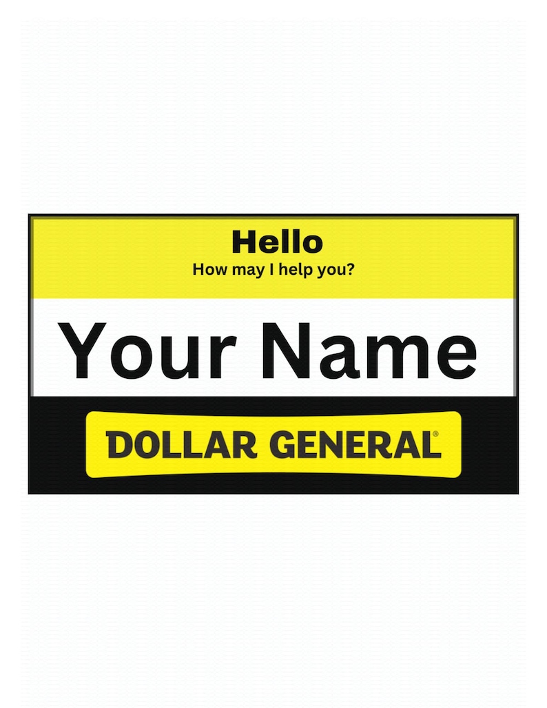 Dollar General Name Tag Shirt - Etsy