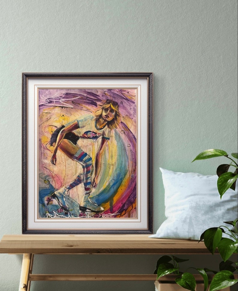 70s Roller Skating Retro Poster Print - Vintage Wall Decor for Skating ...