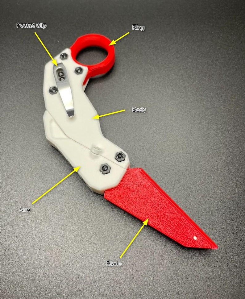 Karambit Fidget Toy With Magnet Detents - Reverse Tanto Blade - Etsy