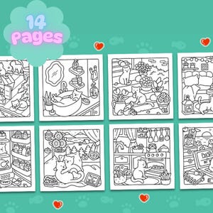 Cat Moments: Meow Life Coloring Book for Adults and Teens - Etsy