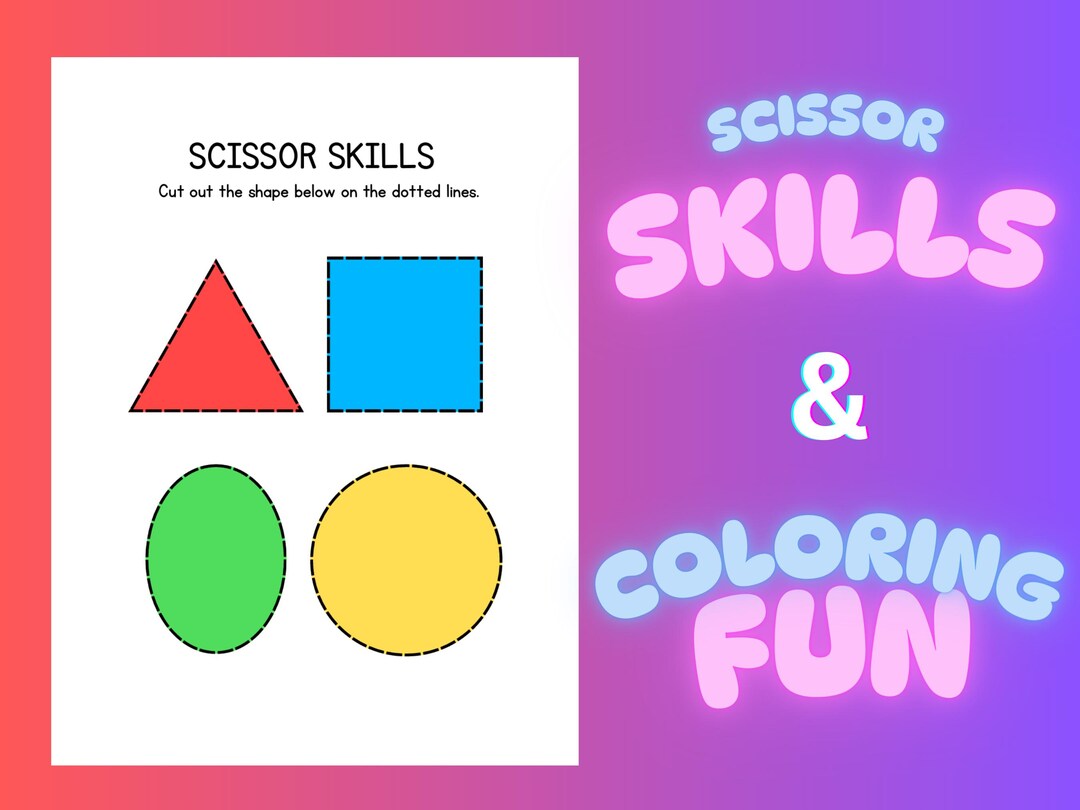 Shapes Activity,scissor Skills and Color Fun,kids Activity for School ...