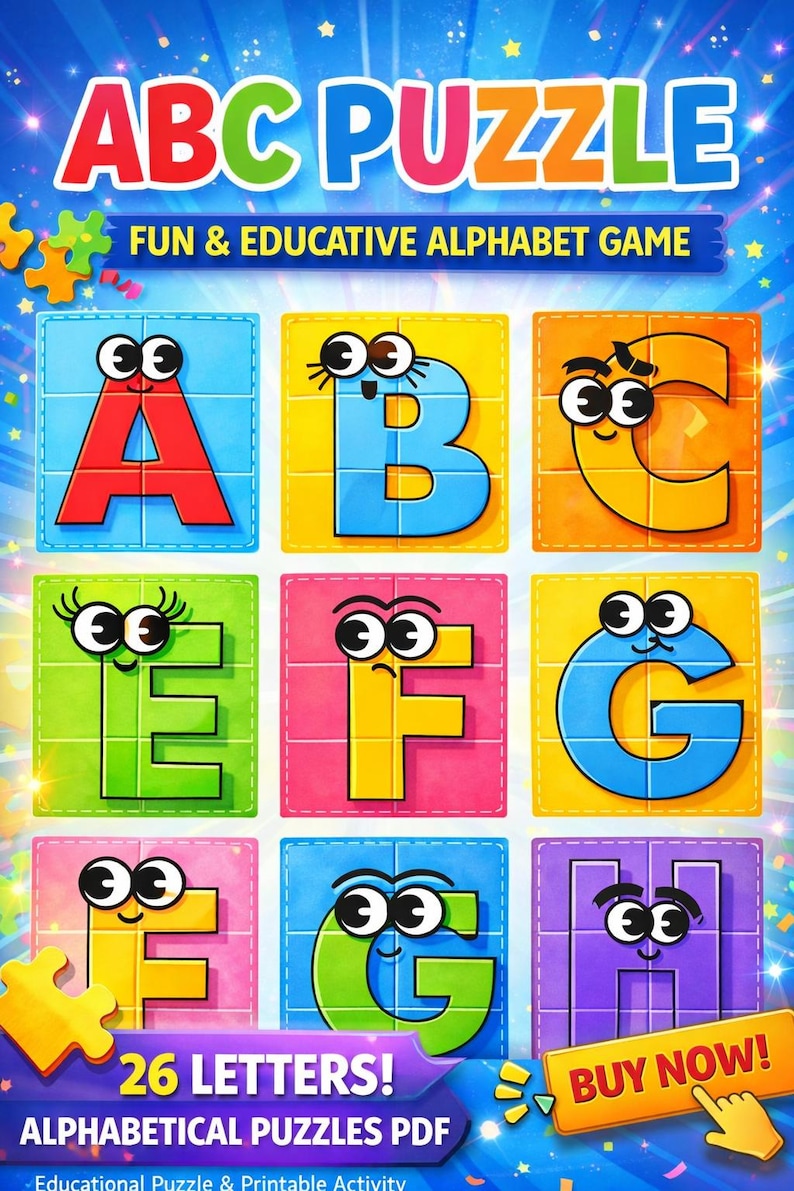 ABC Alphabet Puzzle | 26 Letter Printable Puzzle PDF | Fun ...