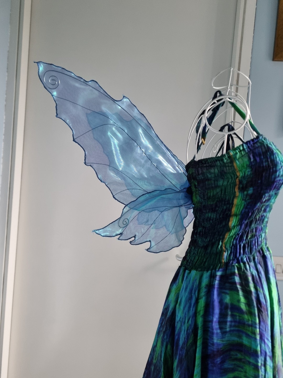 Adult Mermaid Blue and Aqua Water Fairy Wings, Realistic and Iridescent ...