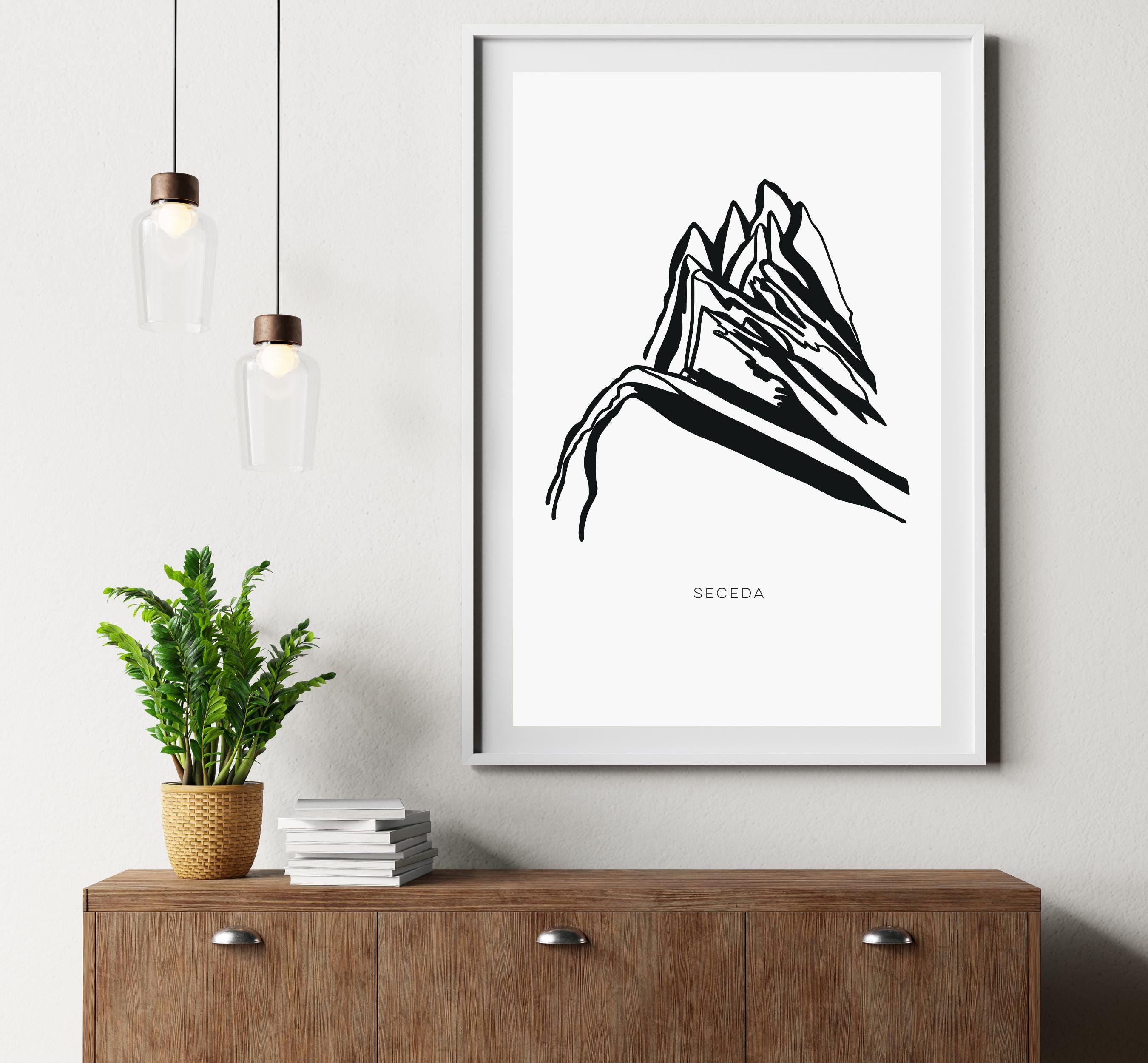 Seceda Dolomites Print: Minimalist Mountain Art for Hikers (digital ...
