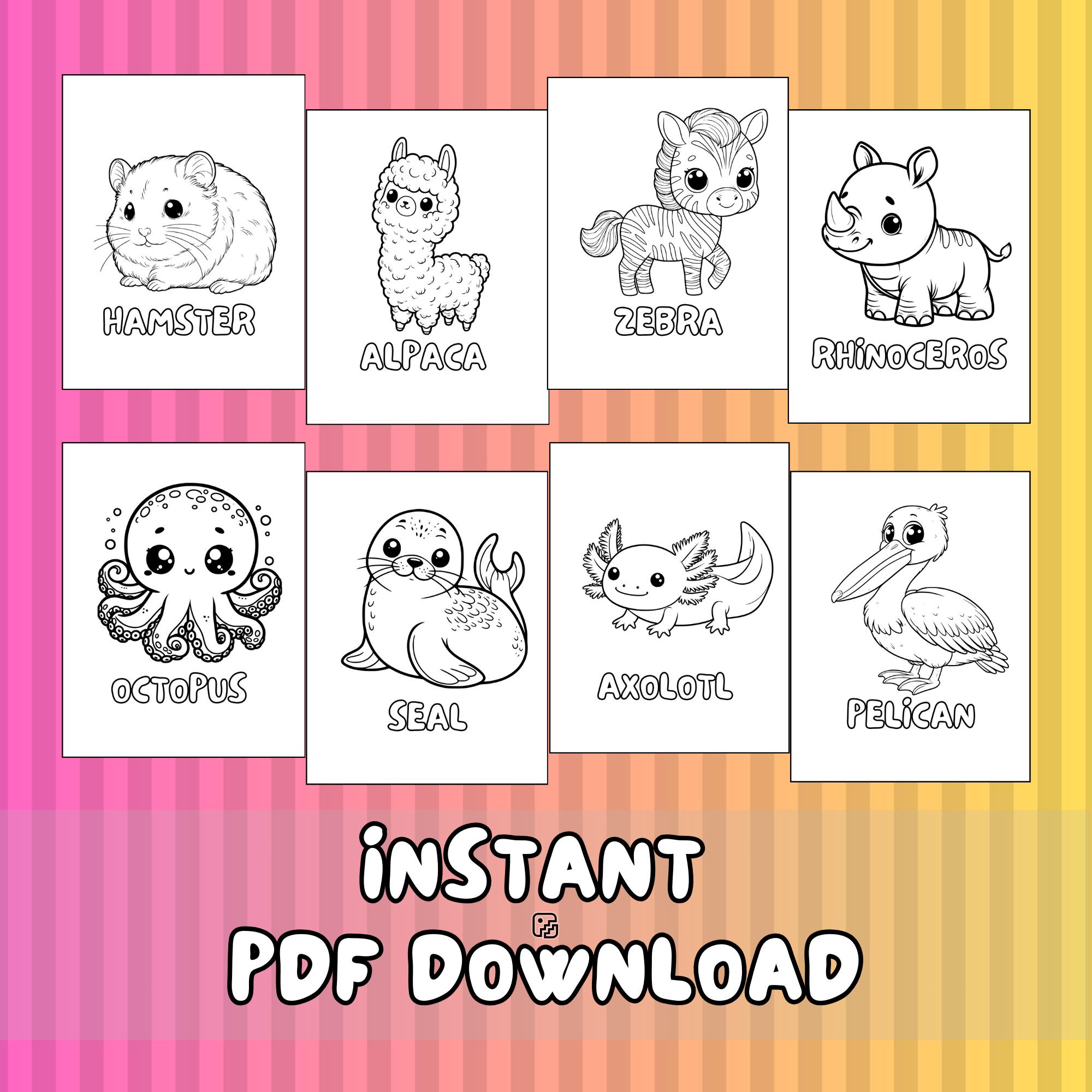 Printable Cute Animals Coloring Book 2 for Kids | Learn How to ...