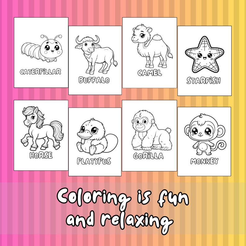 Printable Cute Animals Coloring Book 2 for Kids | Learn How to ...