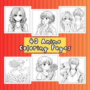 Printable Anime Coloring Pages for Anime Lovers - Etsy
