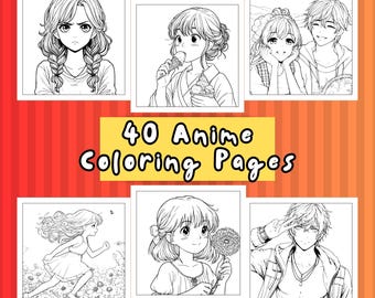 Printable Anime Coloring Pages for Anime Lovers - Etsy