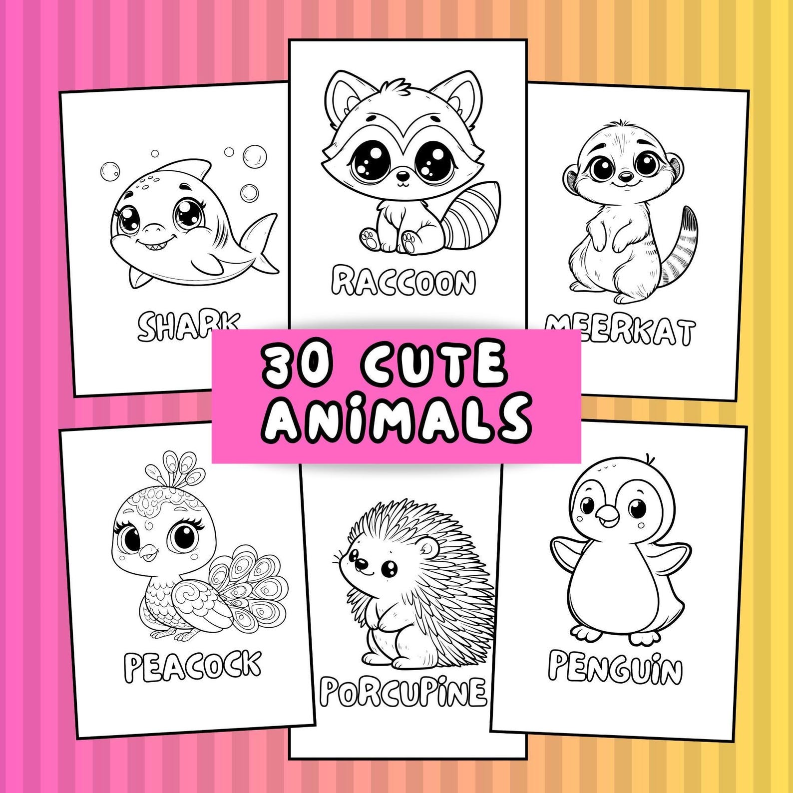 Printable Cute Animals Coloring Book 2 for Kids | Learn How to ...