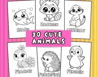 Printable Cute Animals Coloring Book 2 for Kids | Learn How to ...