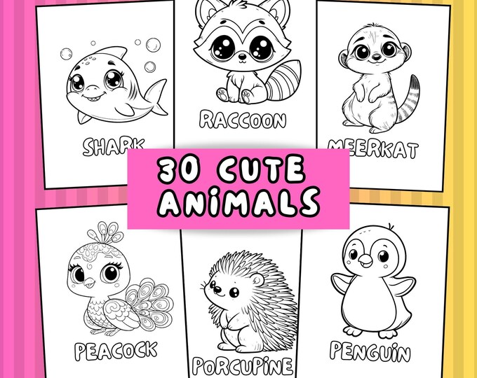 Printable Cute Animals Coloring Book 2 for Kids | Learn How to ...