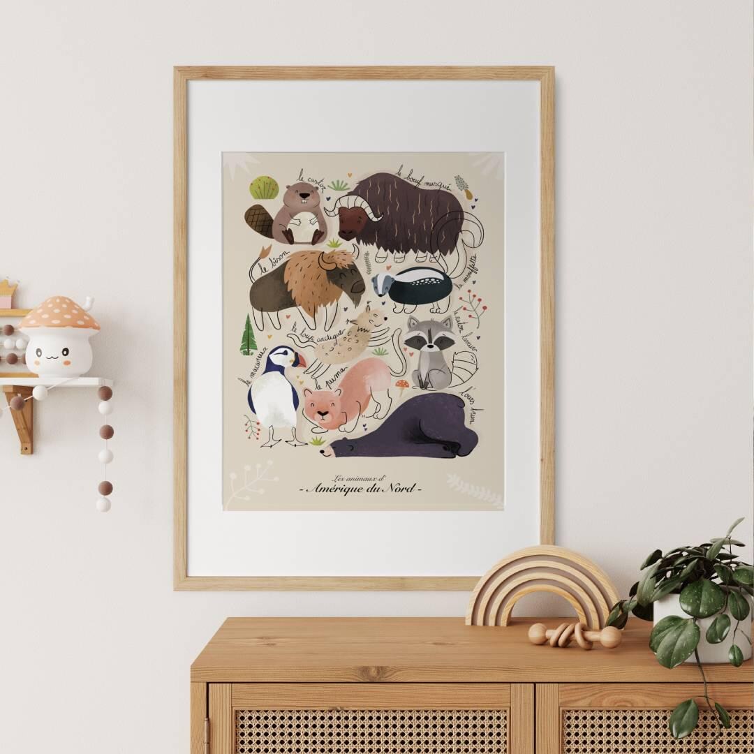 North American Animals Poster | Children's Room Poster | Favorite ...