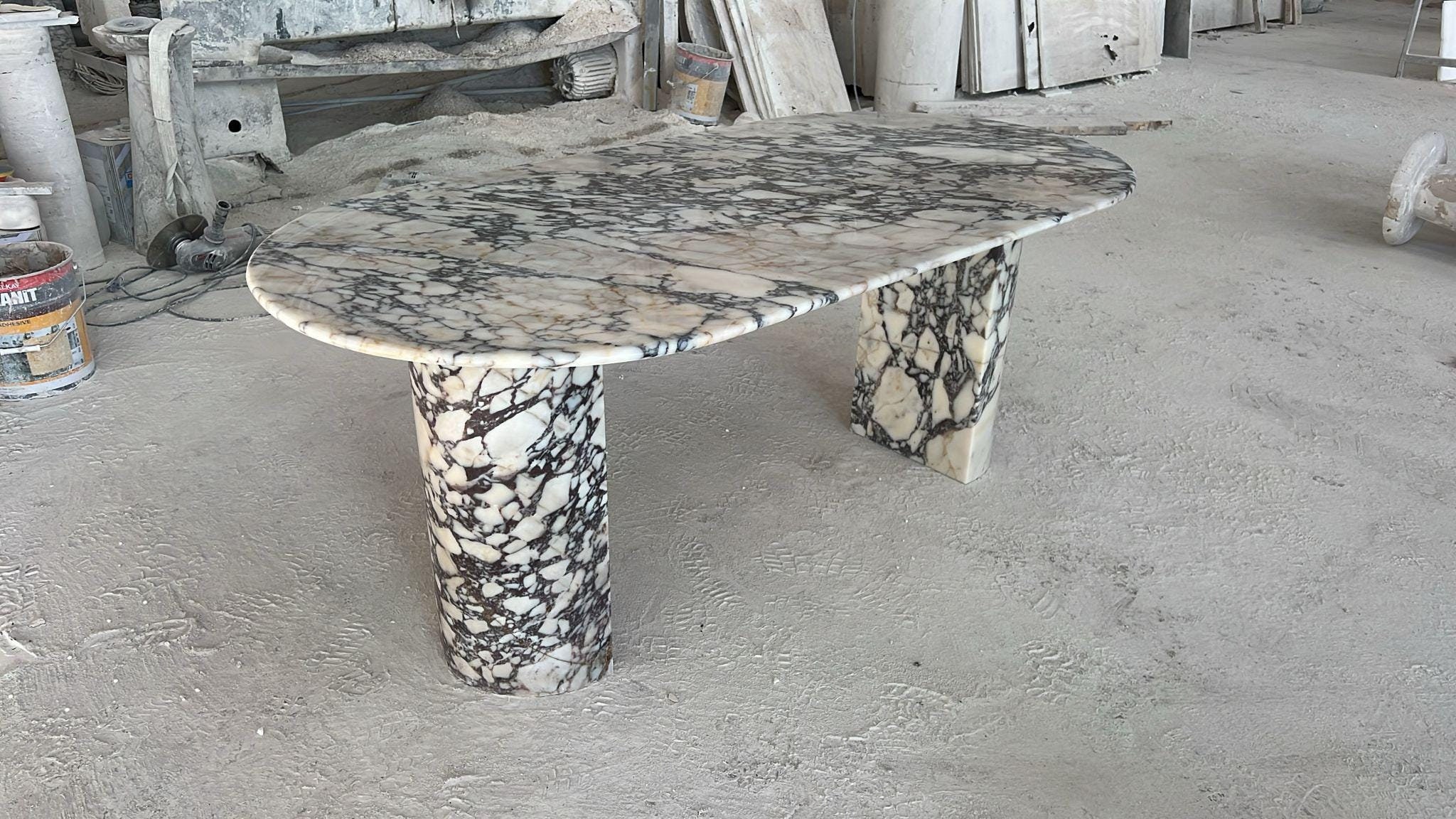 Calacatta Viola Marble Table, Dining Room Marble Table, Kitchen Viola ...