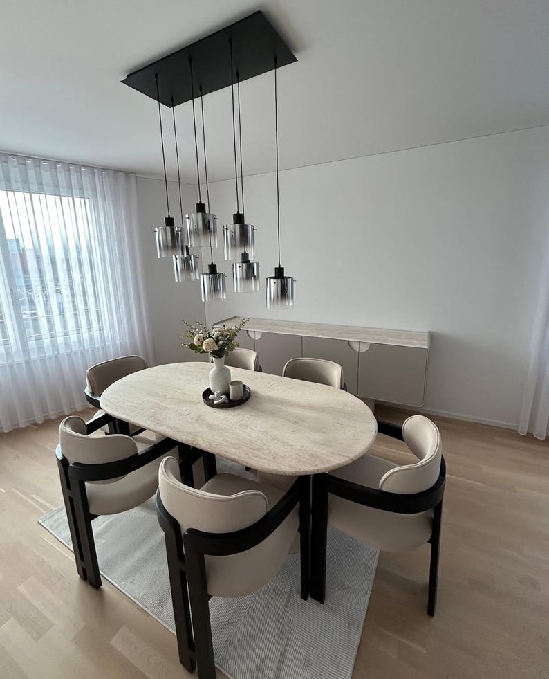 Oval Travertine Dining Table: Custom Marble Stone Kitchen Table ...