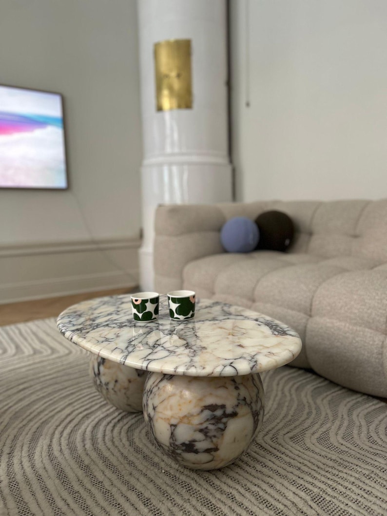 Custom Calacatta Viola Coffee Table, Marble End Table, Viola End Table ...