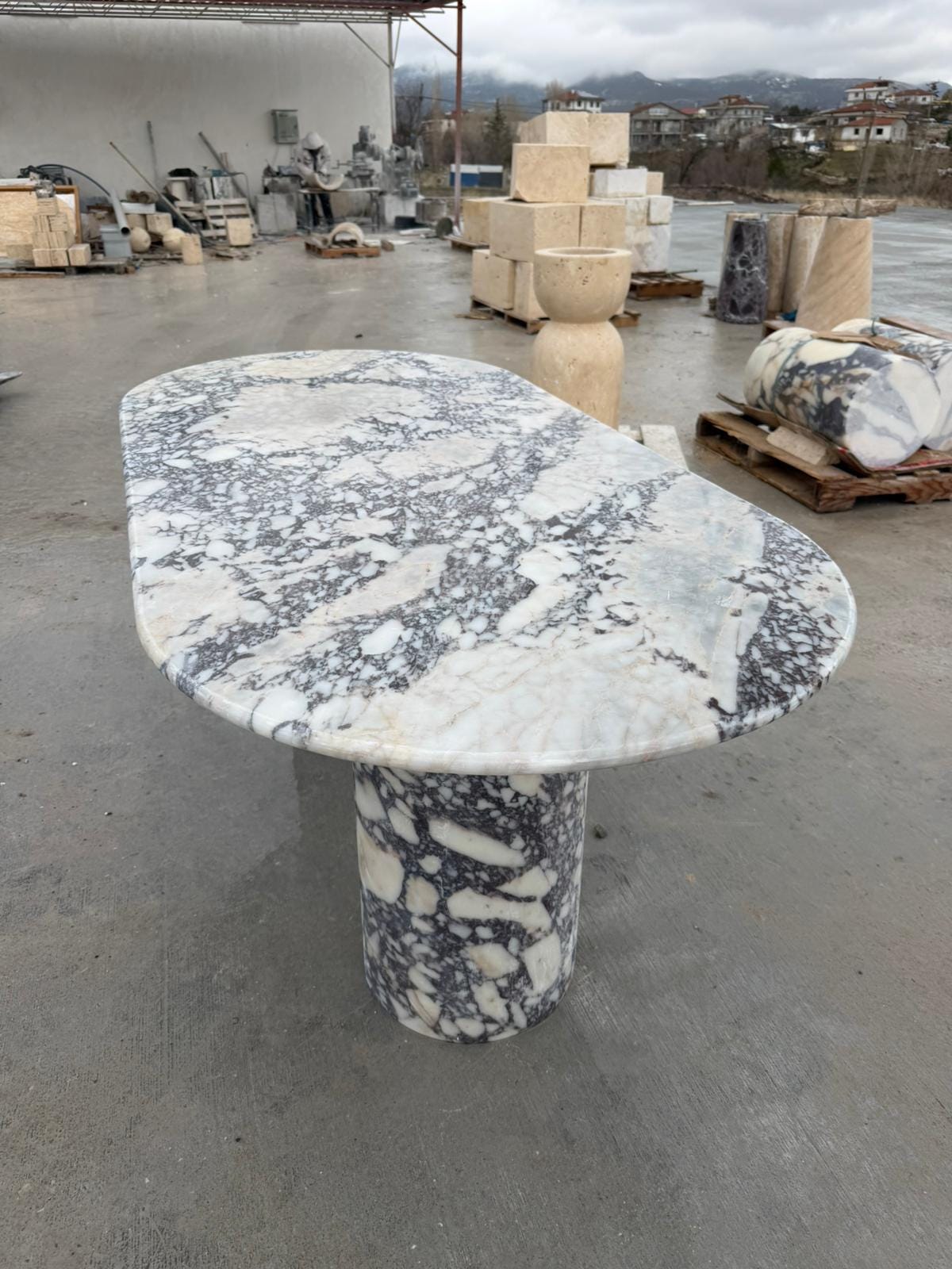 Calacatta Viola Marble Dining Table - Modern Custom Table Top ...
