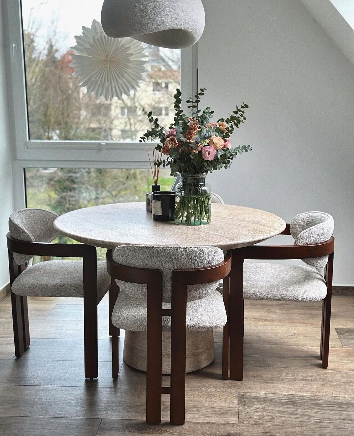 Round Marble Table - Custom Marble Table - Travertine Round Dining ...
