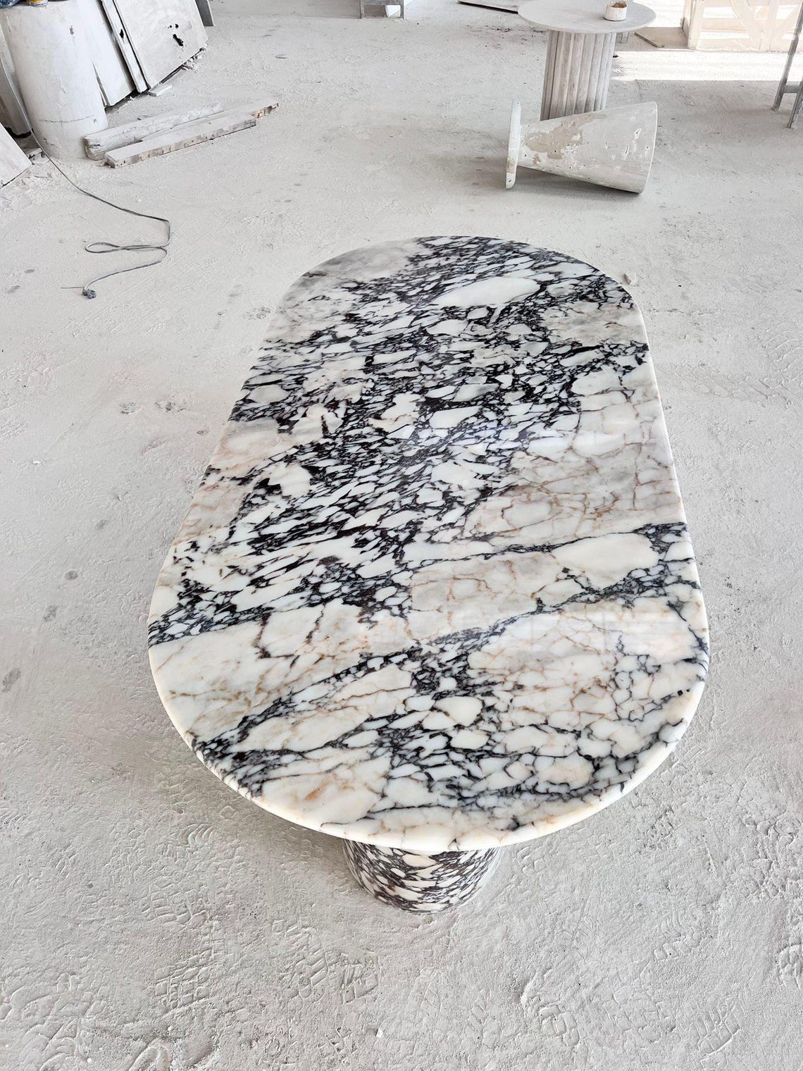 Calacatta Viola Marble Table, Dining Room Marble Table, Kitchen Viola ...