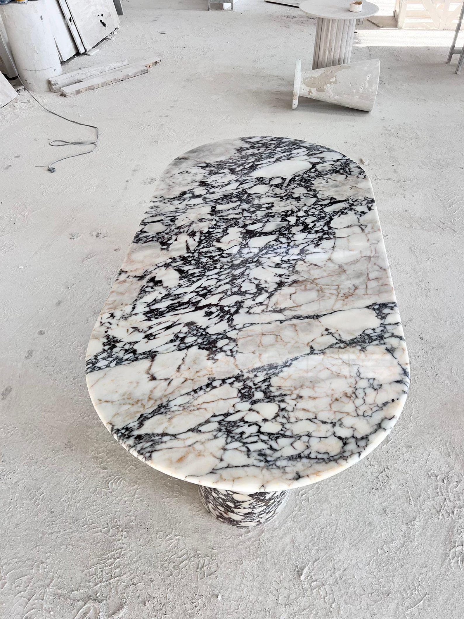 Calacatta Viola Marble Table, Dining Room Marble Table, Kitchen Viola ...