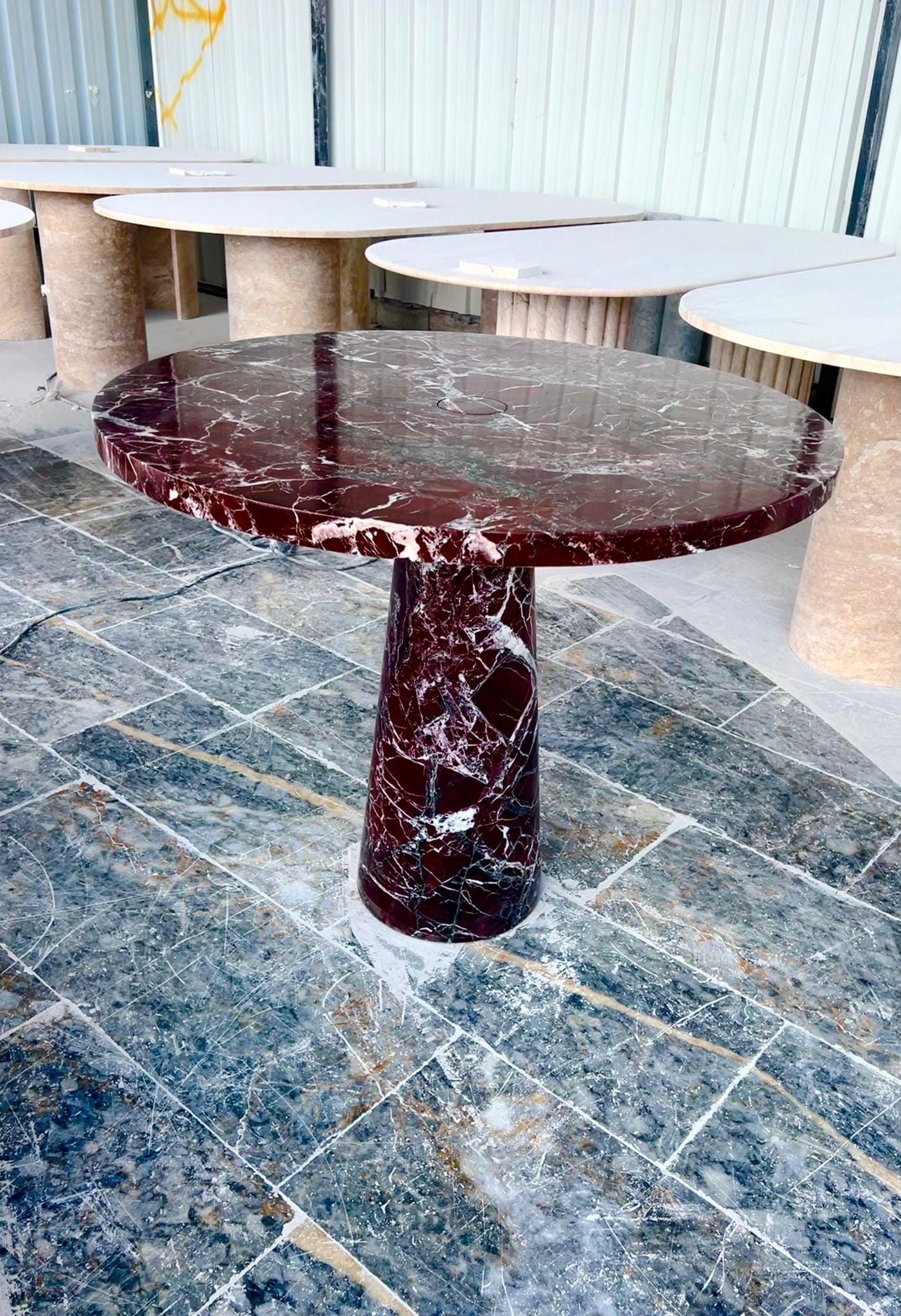 Rosso Levanto Marble Dining Round Table - Round Marble Table - Red ...